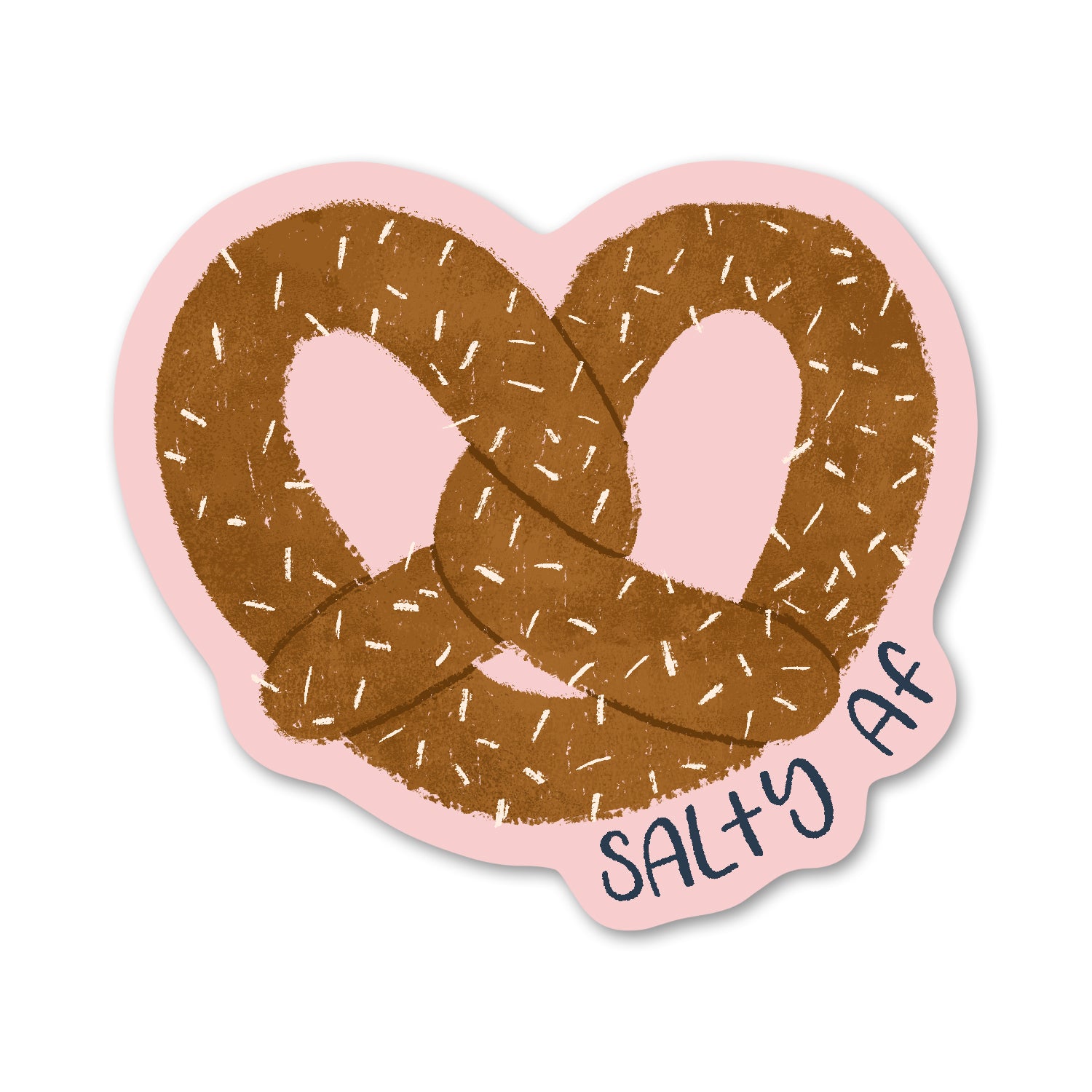 Salty AF Pretzel Sticker – paperbunnypress